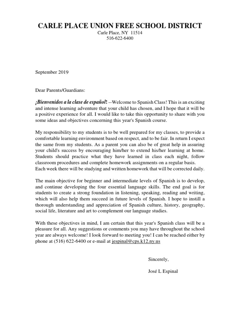 Parent Letter 2019-2020 | PDF