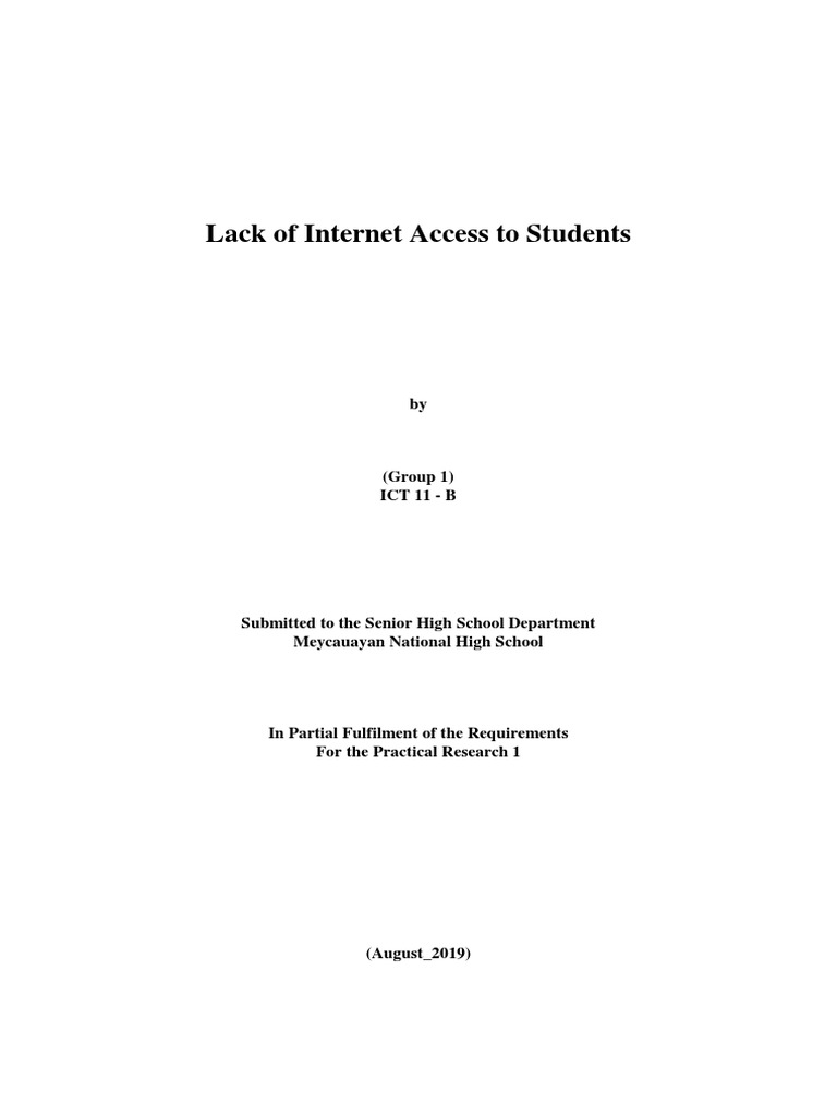 Lack of Internet Access To Students | PDF | Information Age ...
