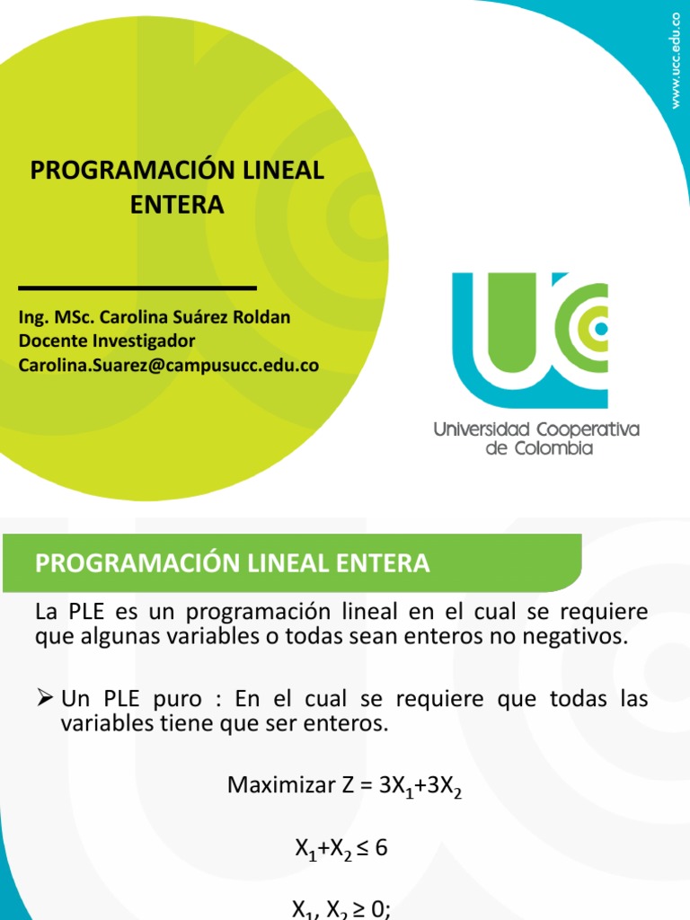 Exposición - Programación Entera1 | PDF | Programación lineal ...