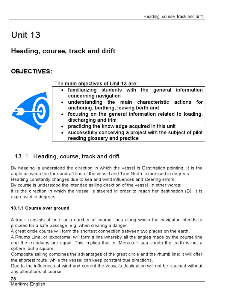 Unit 13: Heading, Course, Track and Drift | Download Free PDF ...
