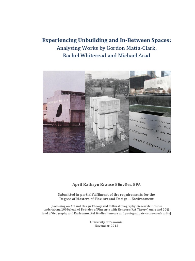 April Krause - Experiencing Unbuilding and In-Between Spaces PDF | PDF ...