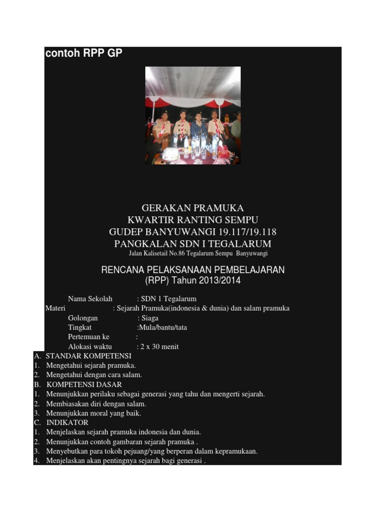 Contoh RPP GP | PDF
