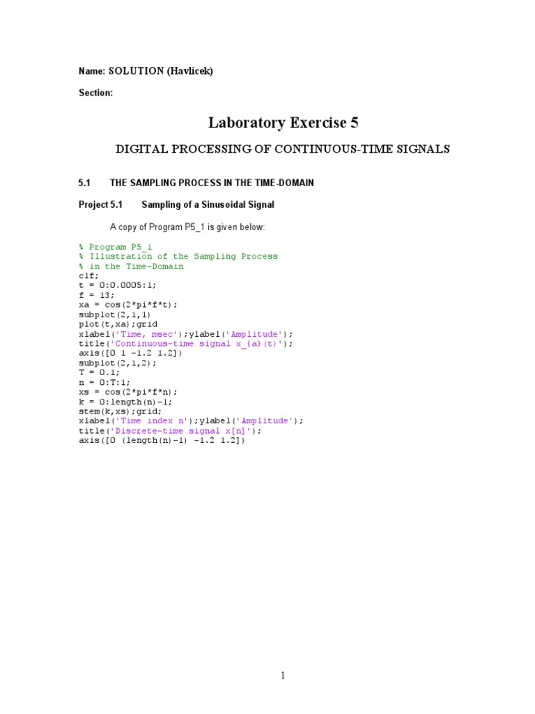 HW 09 Sol | PDF | Sampling (Signal Processing) | Discrete Time And Continuous Time