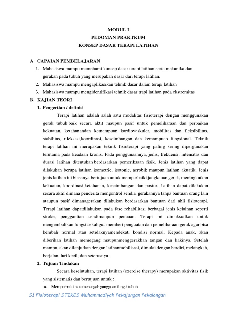 MODUL 1 Terapi Latihan-Terapi Latihan | PDF