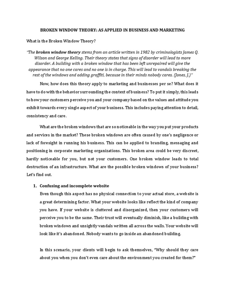 Broken Window Theory | PDF | Psychological Concepts | Psychology
