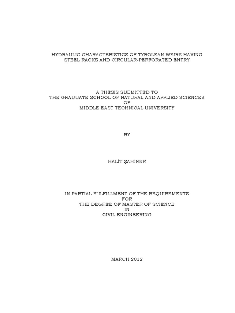 Tyrolean Weir PDF | PDF | River | Equations