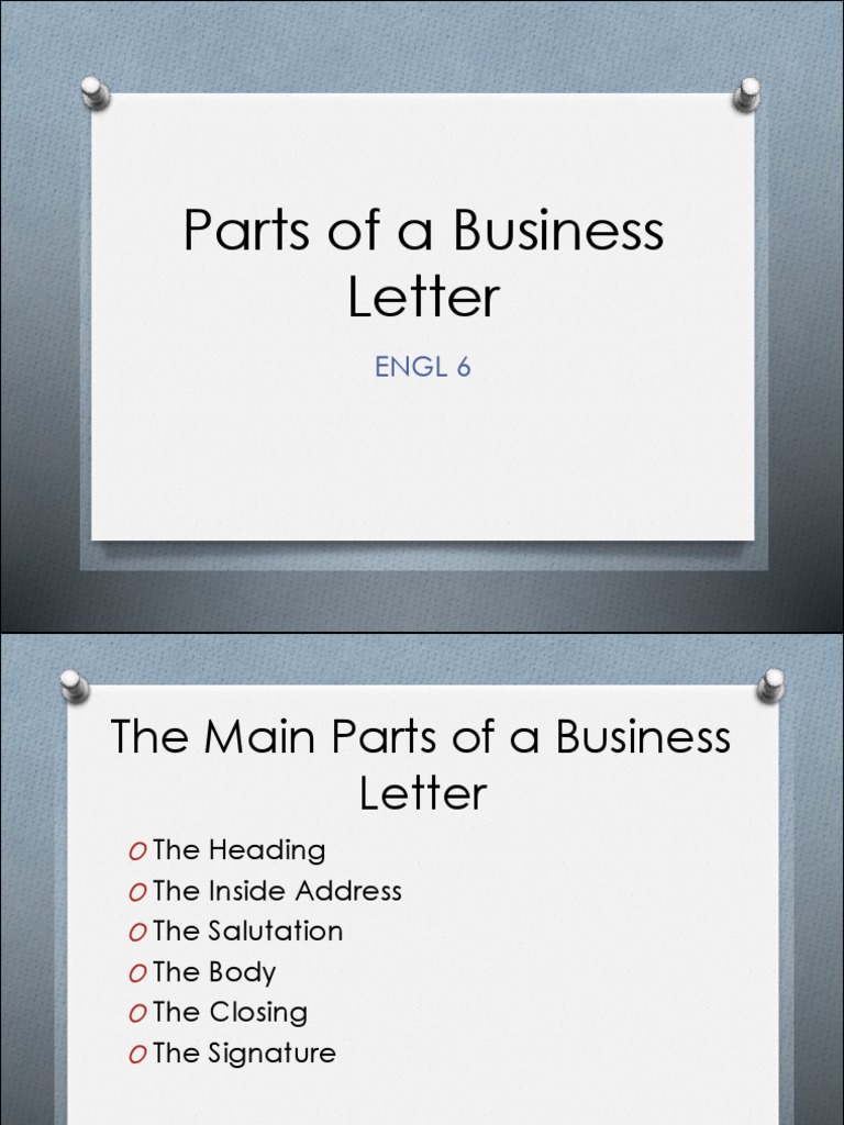 8 Parts of A Business Letter | PDF | Communication | Writing
