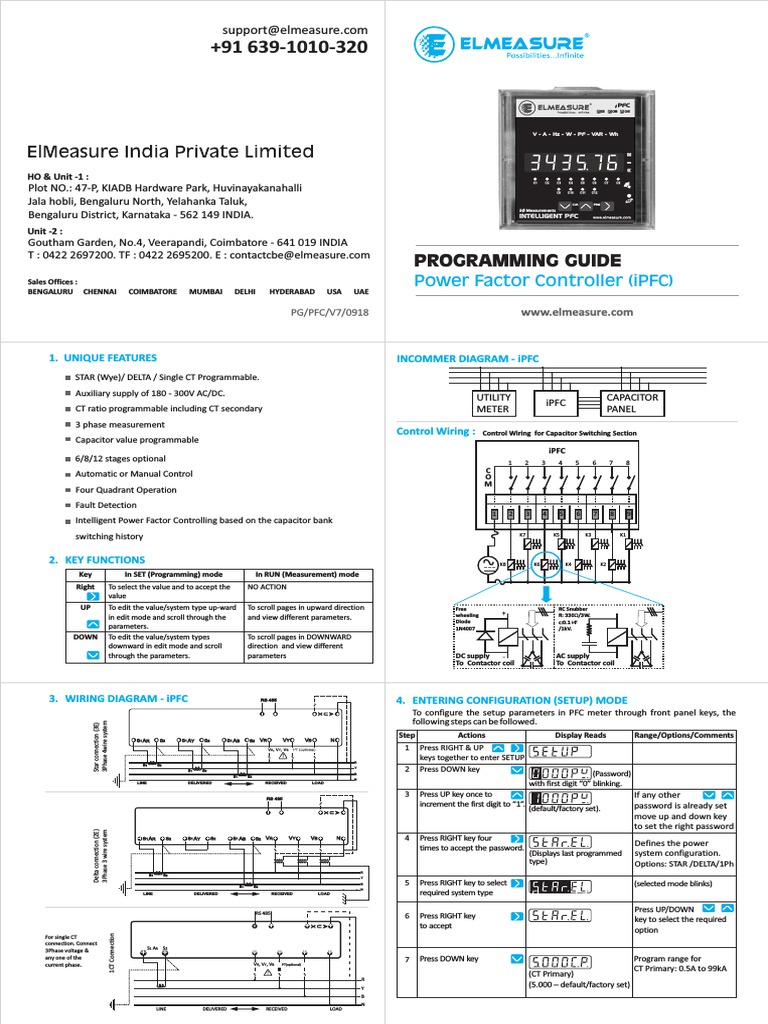 Elmeasure Power Factor Controller Ipfc Programming Guide | PDF ...
