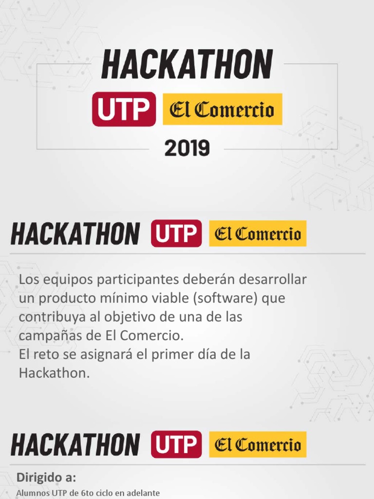 Hackathon Utp El Comercio Bases Final | PDF | Software | Informática