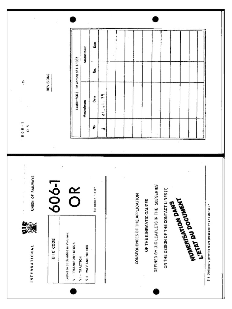 Uic 606-1 Or-1987 | PDF