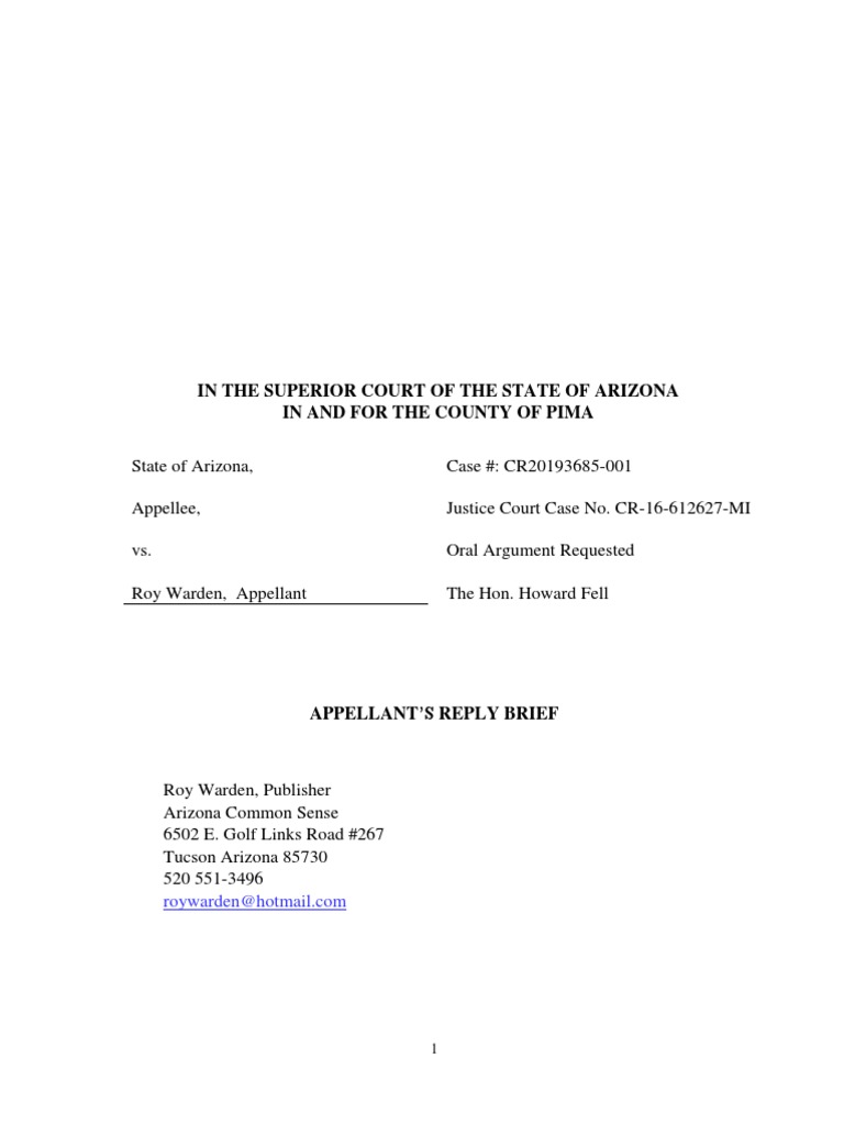 Warden Reply Brief. | PDF | First Amendment To The United States ...