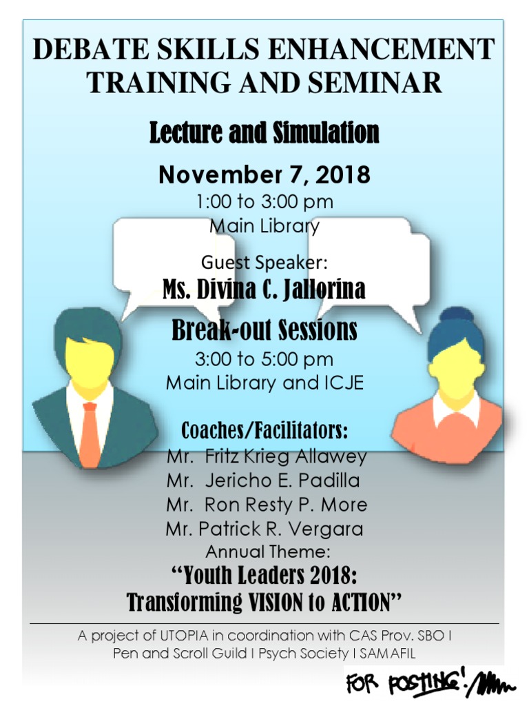 Debate Skills Enhancement Training and Seminar | PDF | Career & Growth