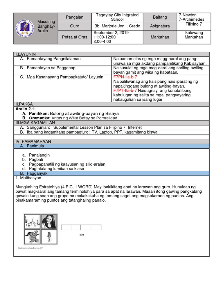 Awiting Bayan Unang Araw | PDF