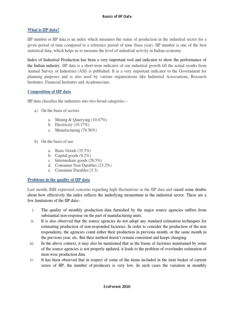 IIP Data | PDF | Economies | Economics