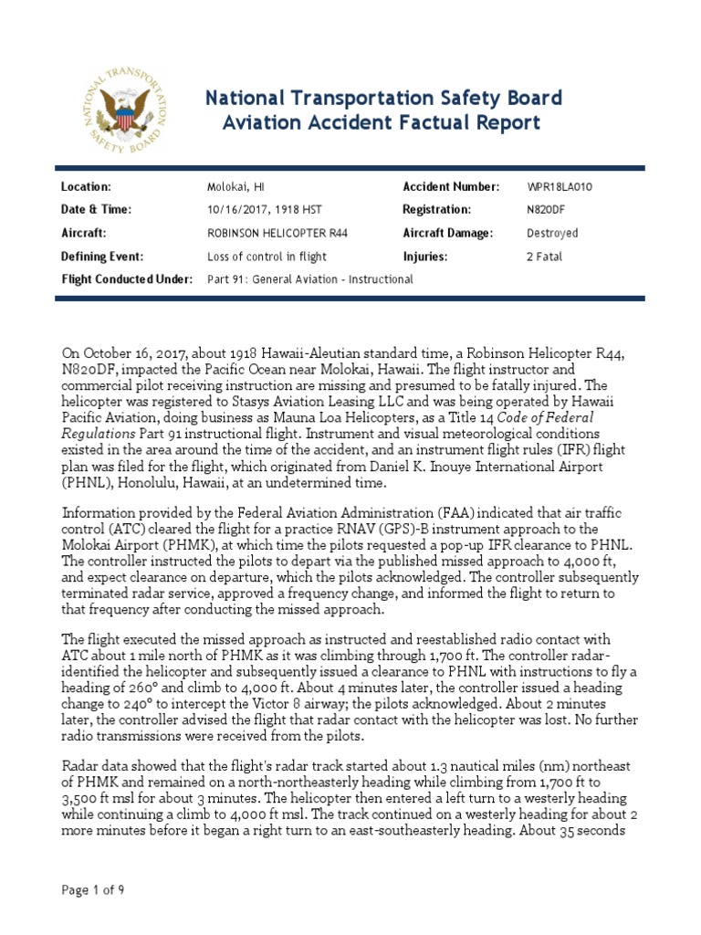 NTSB Report | PDF | Air Traffic Control | Flight Instructor