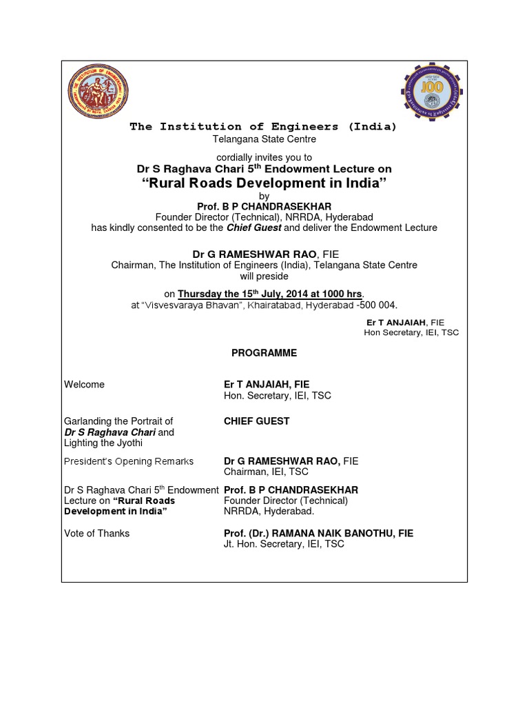 "Rural Roads Development in India": The Institution of Engineers (India ...