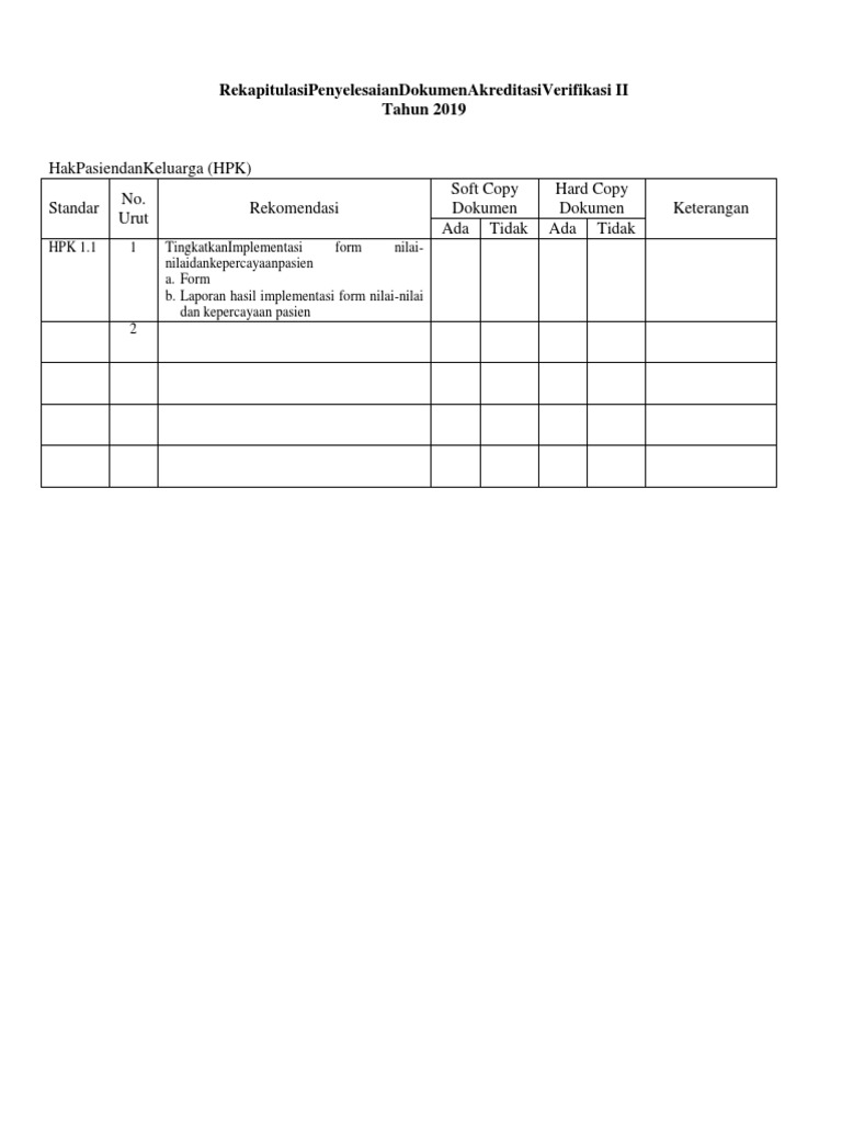 Format Rekap Dokumen | PDF