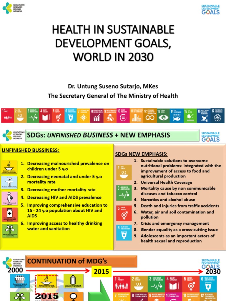 HEALTH IN SDGS, WORLD IN 2030. Rev 12 Agust | PDF | Millennium ...