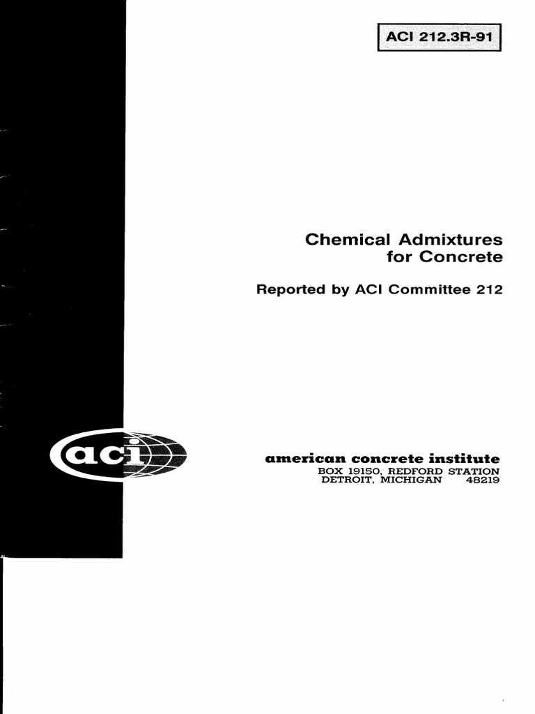 Aci 212.3r-91admixtures For Concrete PDF | PDF