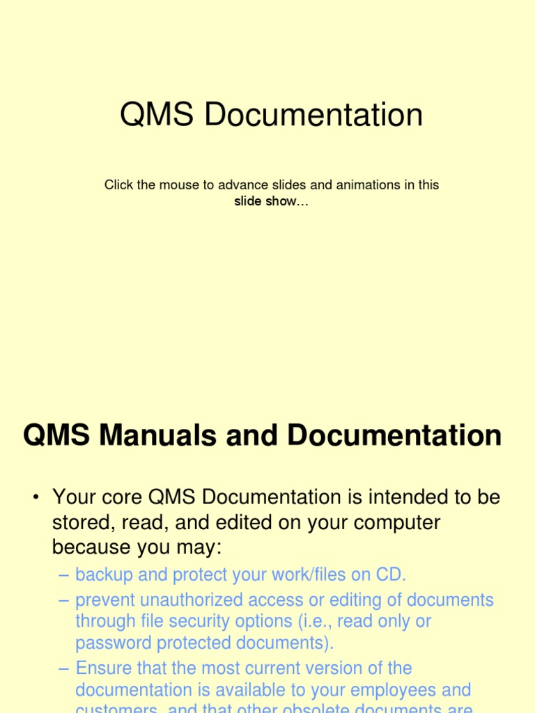 QMS Documentation Overview and Structure | PDF | Iso 9000 | Quality ...
