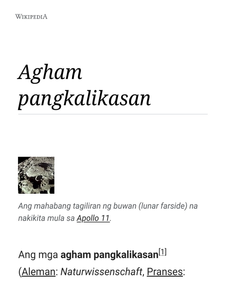 Agham Pangkalikasan - Wikipedia, Ang Malayang Ensiklopedya | PDF