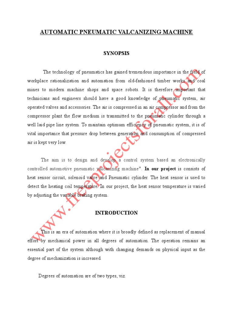 Automatic Pneumatic Vulcanizing Machine | PDF | Automation | Pneumatics