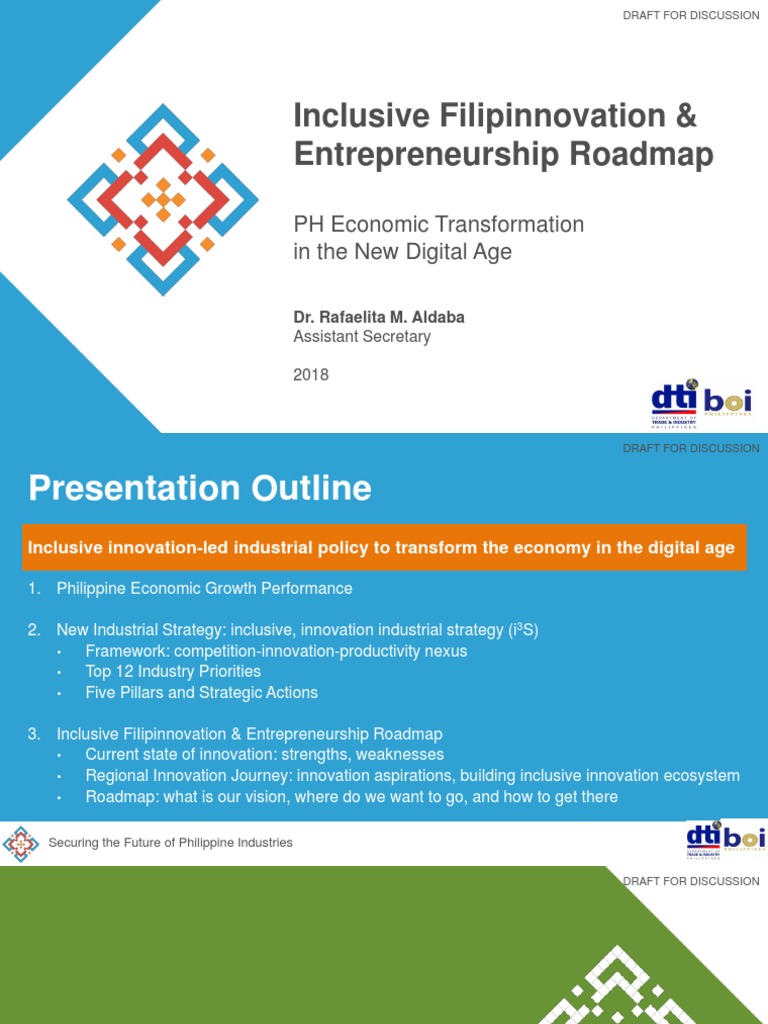 Inclusive Filipinnovation & Entrepreneurship Roadmap: PH Economic ...