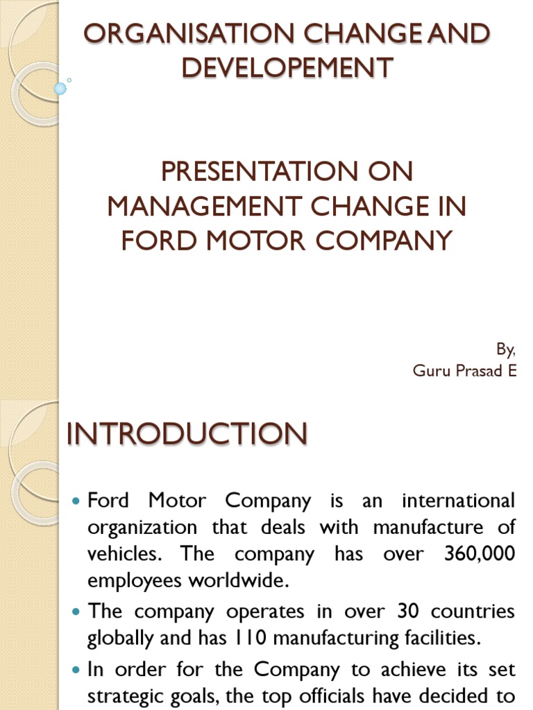 Organisation Change in Ford | PDF | Ford Motor Company | Leadership