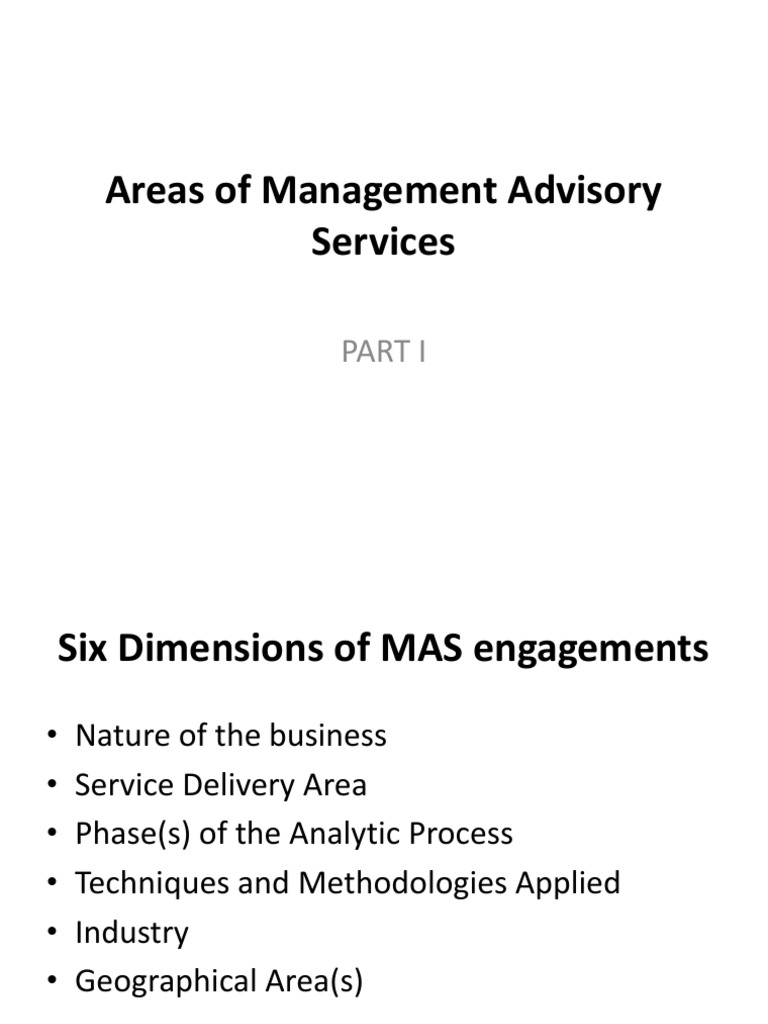 Six Dimensions of Management Advisory Services: A Framework for ...