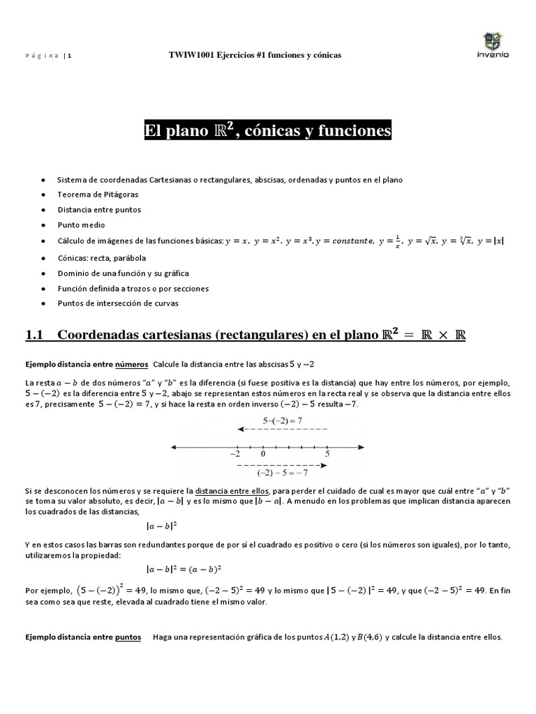 Ejercicios #1 Funciones y Cónicas | PDF | Oferta (economía) | Triángulo