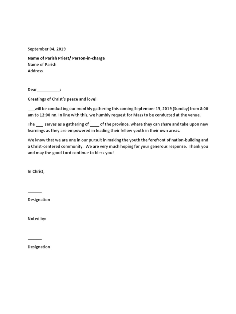 Mass Request Letter | PDF