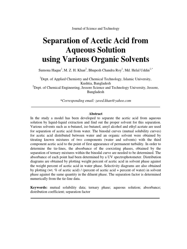 Liquid Liquid Extraction | PDF | Solubility | Solution