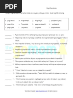 FILIPINO WORKSHEET 4 - Pagbibigay NG Angkop Na Pamagat Sa Binasang Teksto | PDF