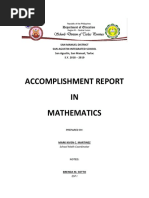 Mathematics Accomplishment Report | PDF | Teaching Mathematics | Concept