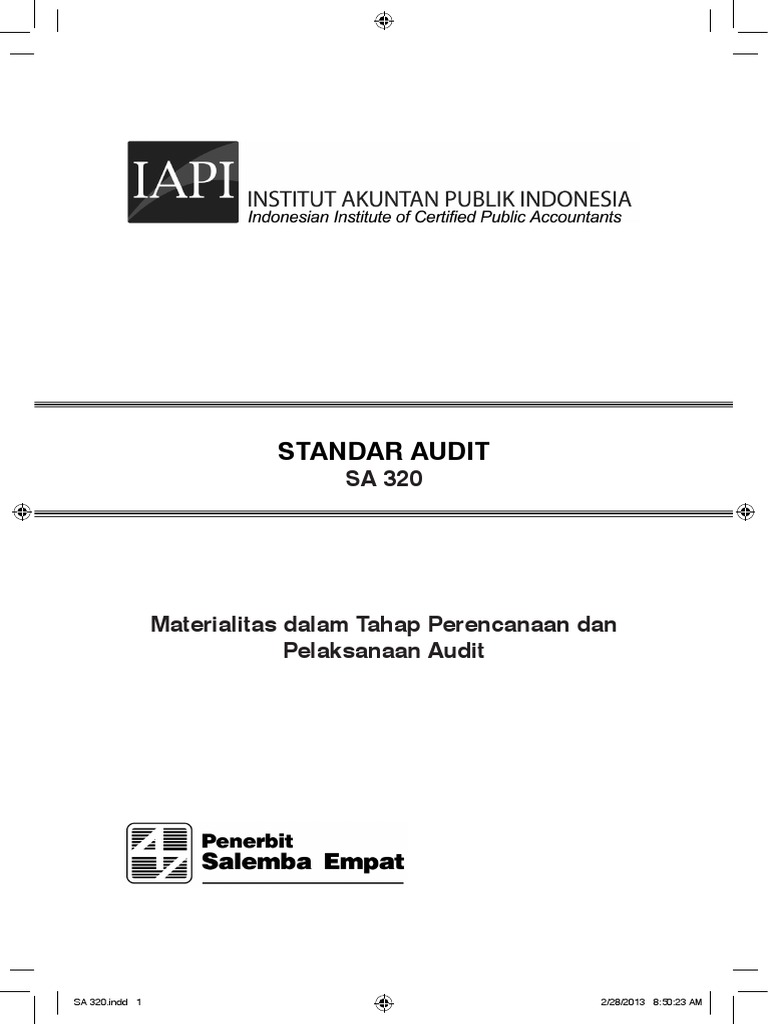 SA 320 Materialitas Dalam Tahap Perencanaan Dan Pelaksanaan Audit | PDF ...