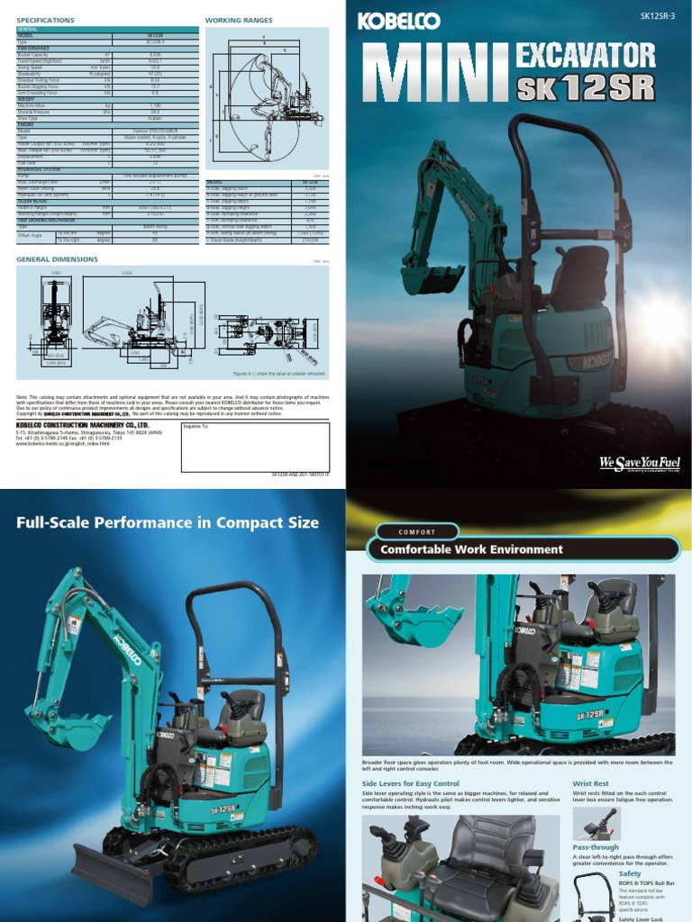 Working Ranges Specifications: SK12SR-3 | PDF | Elevator | Machines