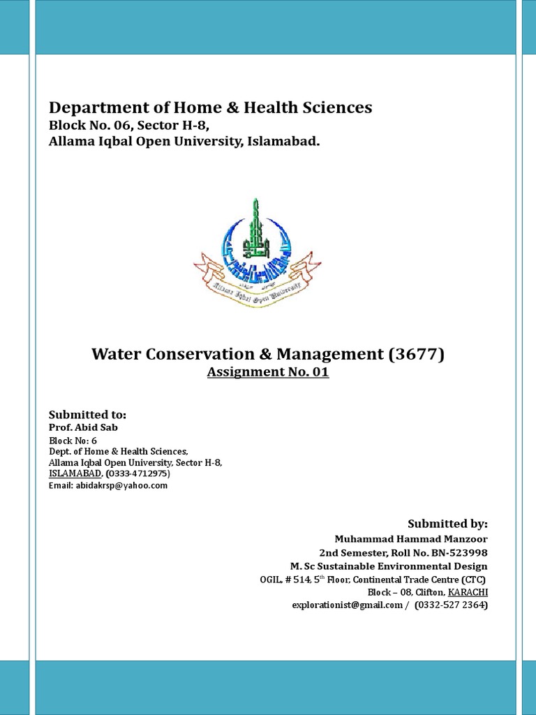 Solution-3677 Water Conservation & Management 1st Assignment | PDF ...