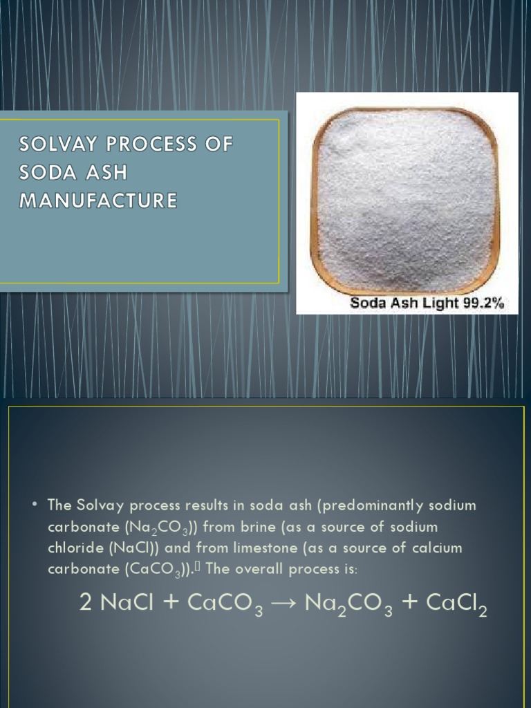 Solvay Process of Soda Ash Manufacture | PDF | Sodium Carbonate ...