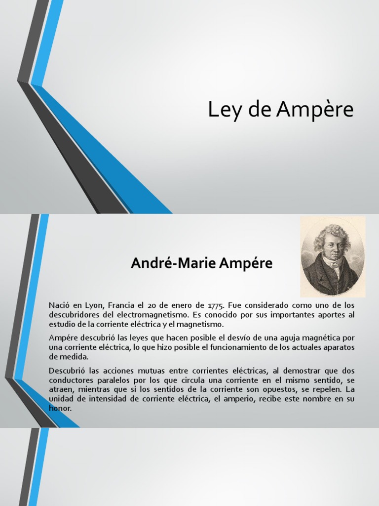 Ley de Ampere Presentacion | PDF | Corriente eléctrica | Electromagnetismo