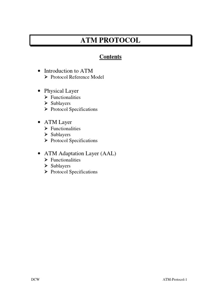 ATM Protocol | PDF | Asynchronous Transfer Mode | Telecommunications ...