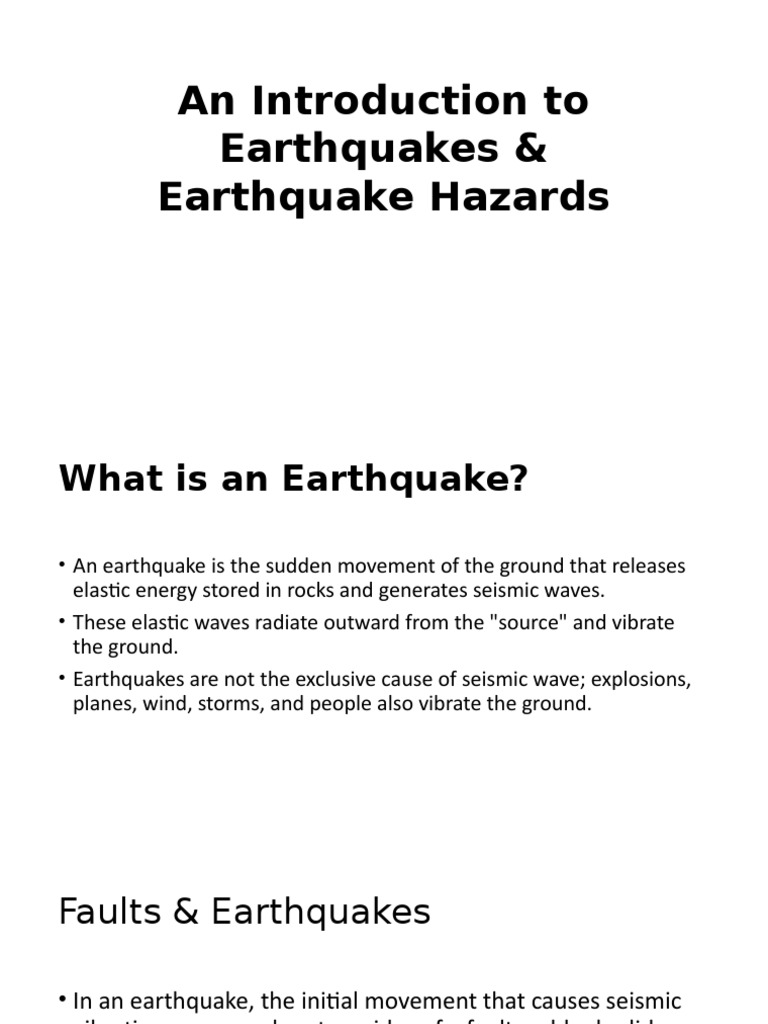 An Introduction To Earthquakes & Earthquake Hazards | PDF | Earthquakes ...