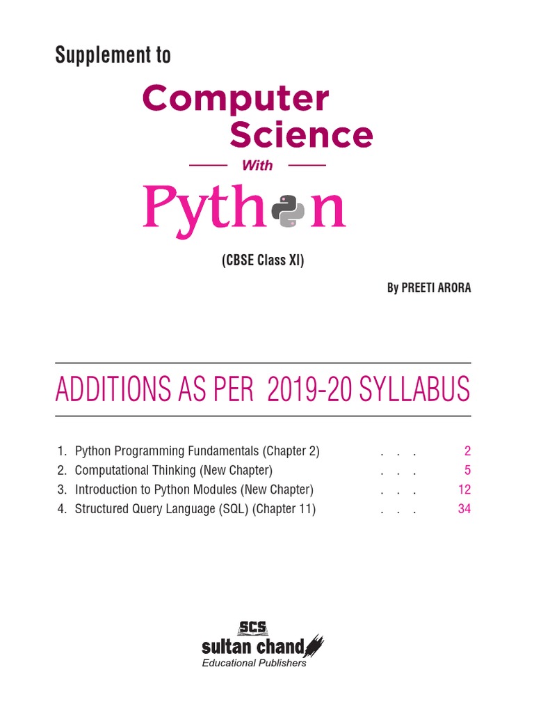 PYTHON XI Supplement PDF | Download Free PDF | Modular Programming | Computer Program