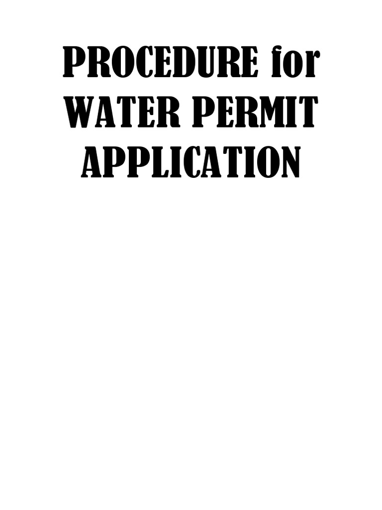 Procedure For Water Permit Application | PDF | Real Estate Appraisal ...