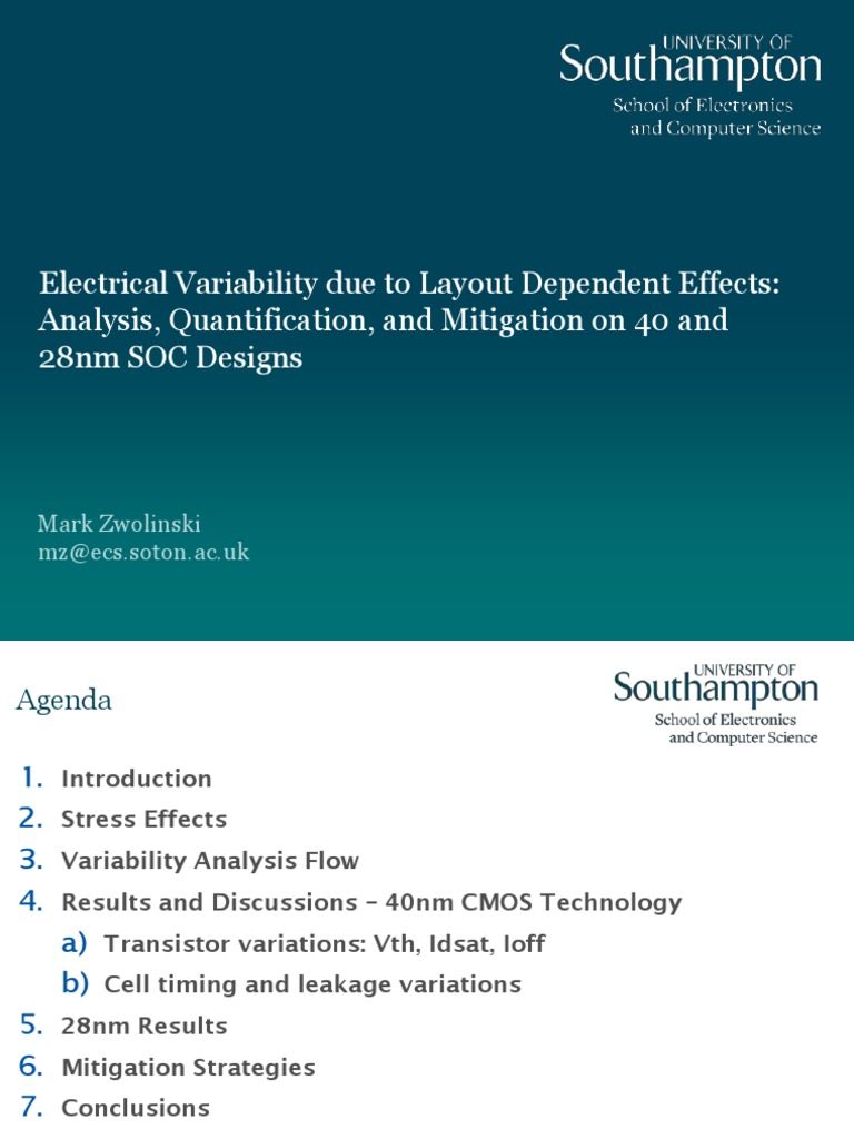 Electrical Variability Due To Layout Dependent Effects: Analysis ...