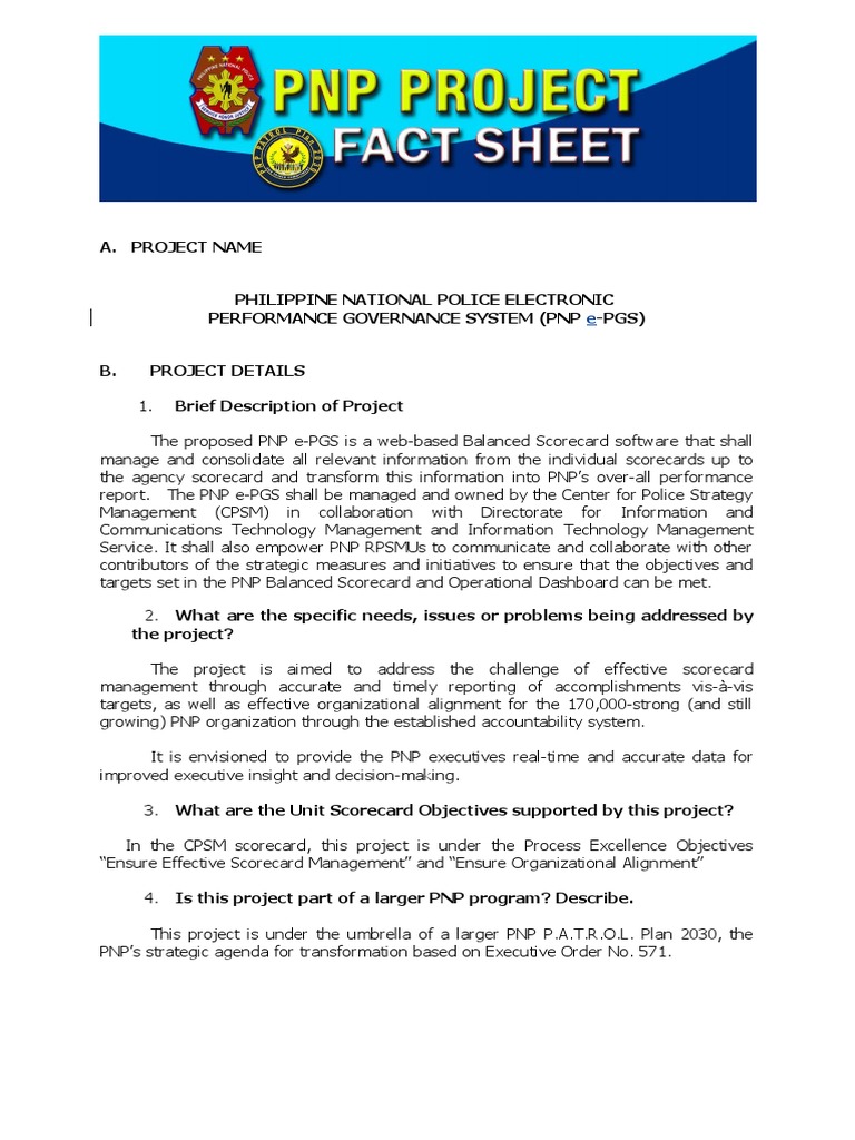 Project Fact Sheet 2016 e Pgs Aug 30-16-1 | PDF | Evaluation | Business