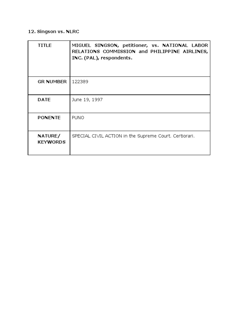 Singson vs. NLRC | PDF | Arbitration | Lawsuit