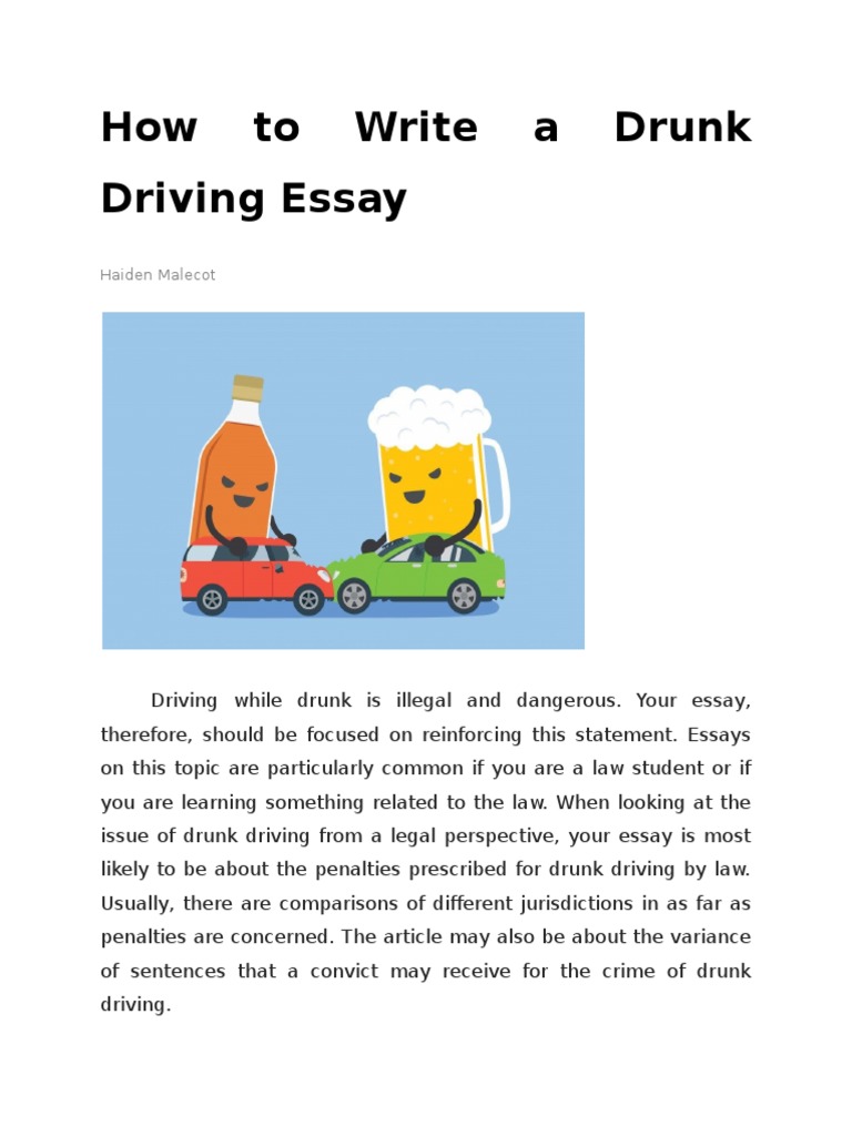How To Write A Drunk Driving Essay | PDF | Driving Under The Influence ...