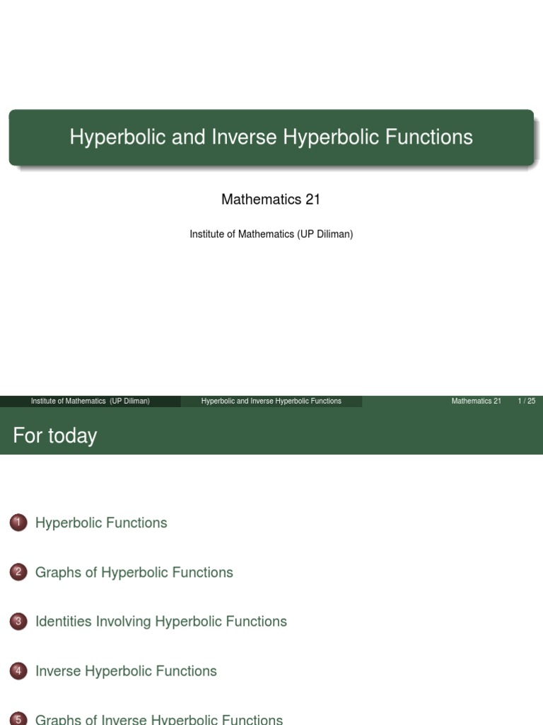 An Introduction to Hyperbolic Functions and Their Inverse Functions ...
