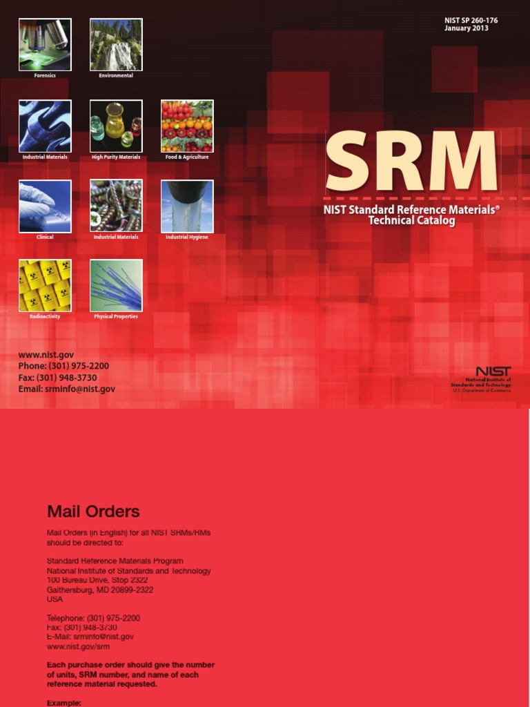 NIST Standard Reference Materials® Technical Catalog | PDF | Solid | Steel