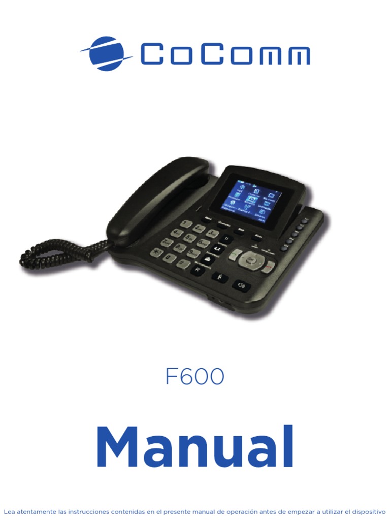 F600 User Manual V4 | PDF | Teléfono | Teclado